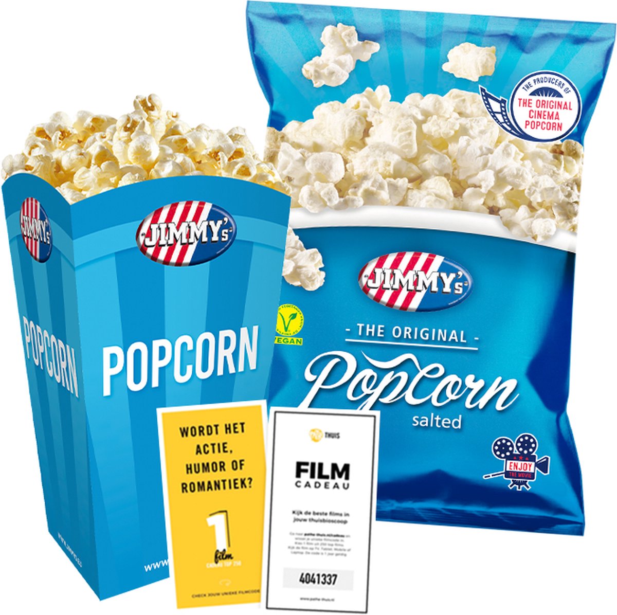 JIMMY's Popcorn en Pathé Thuis pakket ZOUT (12 zakken en gratis film) | bol