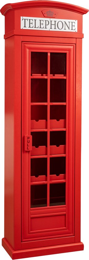 Engels houten wijnrek in de stijl van een telefooncel | bol