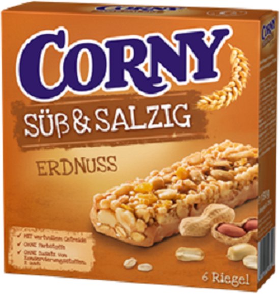 Corny Mueslirepen Sweet & Salty Peanut 6 repen à 25 g - doos van 10 x ...