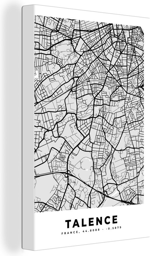 Tableau Toile Talence - Carte - France - Carte - Plan de Ville - 80x120 ...