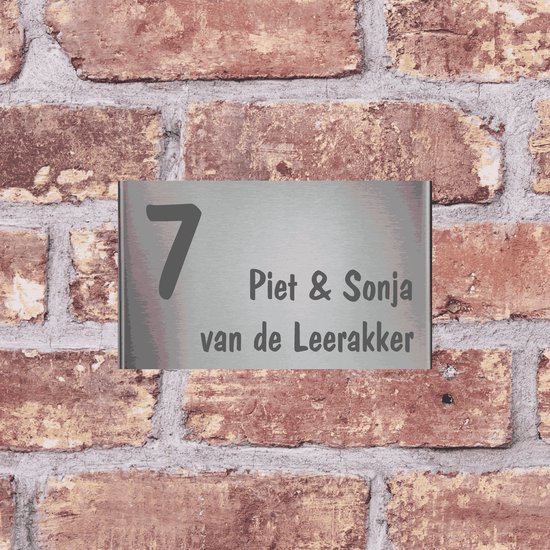 naamplaatje - naambordje - gebogen rvs - geborsteld - naamplaatje ...