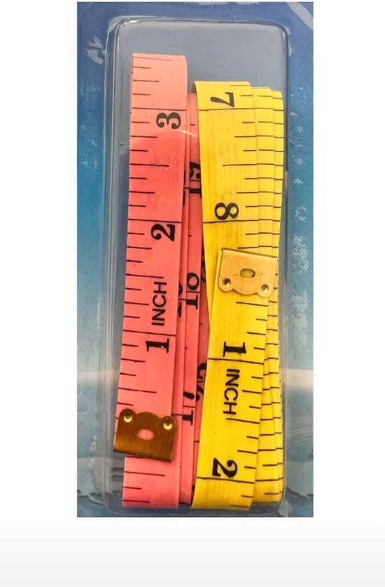 Meetlint - roze/geel - 150 cm - 2 stuk - Centimeter meetlint - | bol