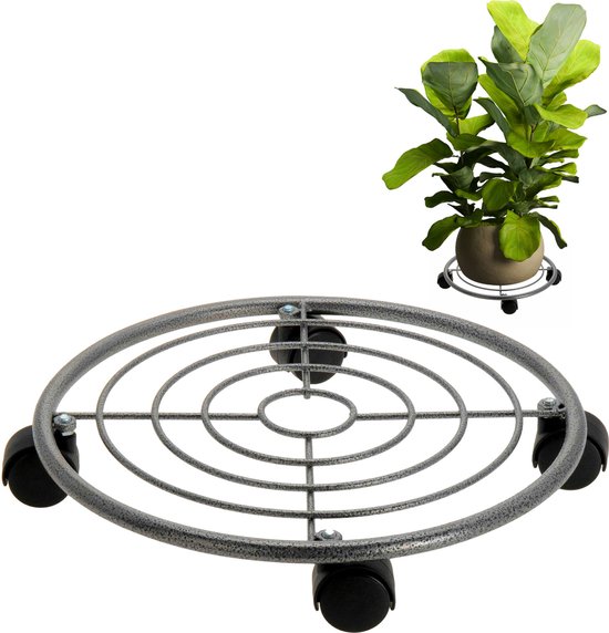 Cheqo® Plantenroller op Wieltjes - Stevig Metaal - Plantentrolley ...