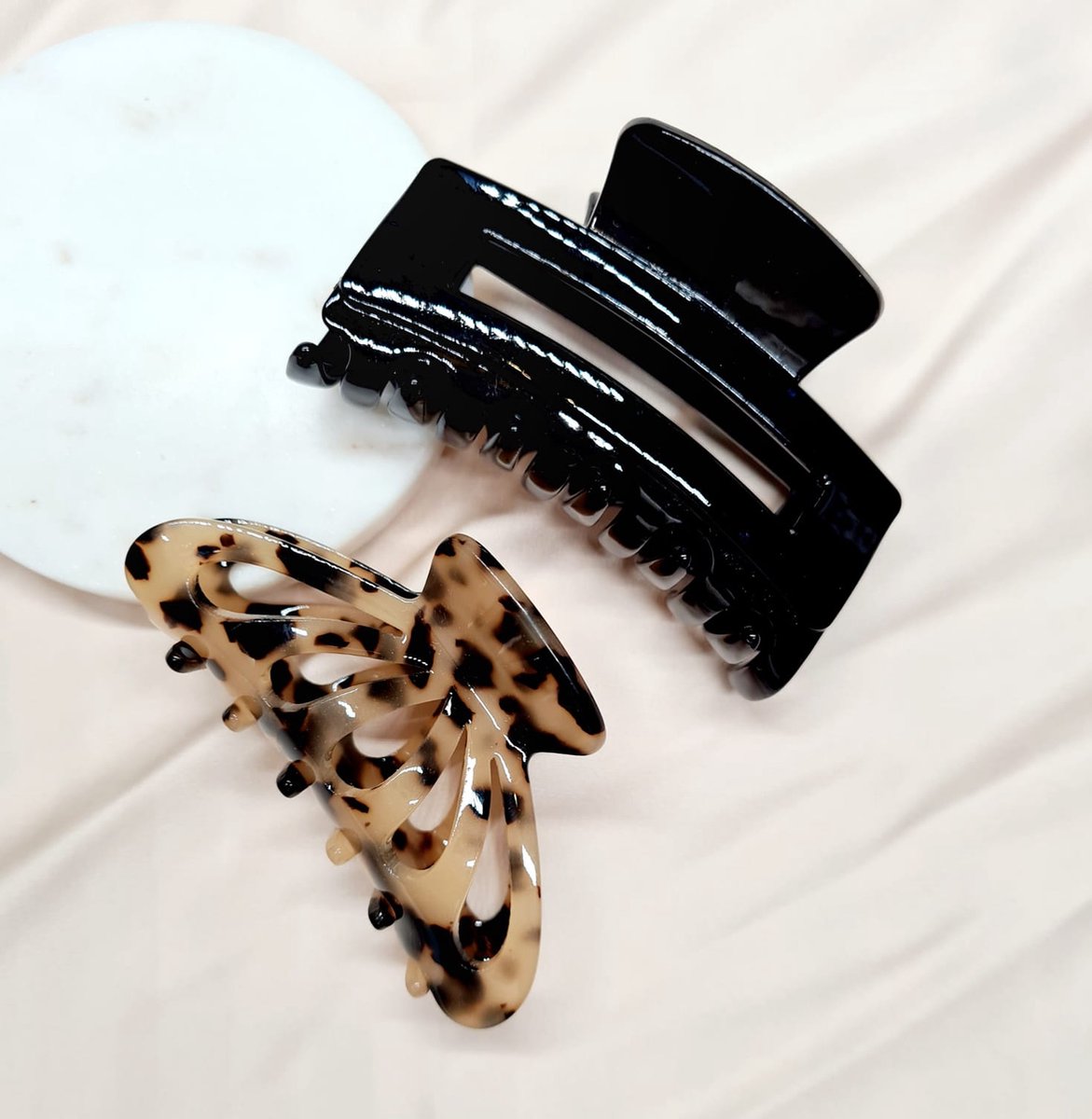 Dames Haarklemmen 2 stuks-Combiset 2x90mm Hairclip Craw two pieces ...