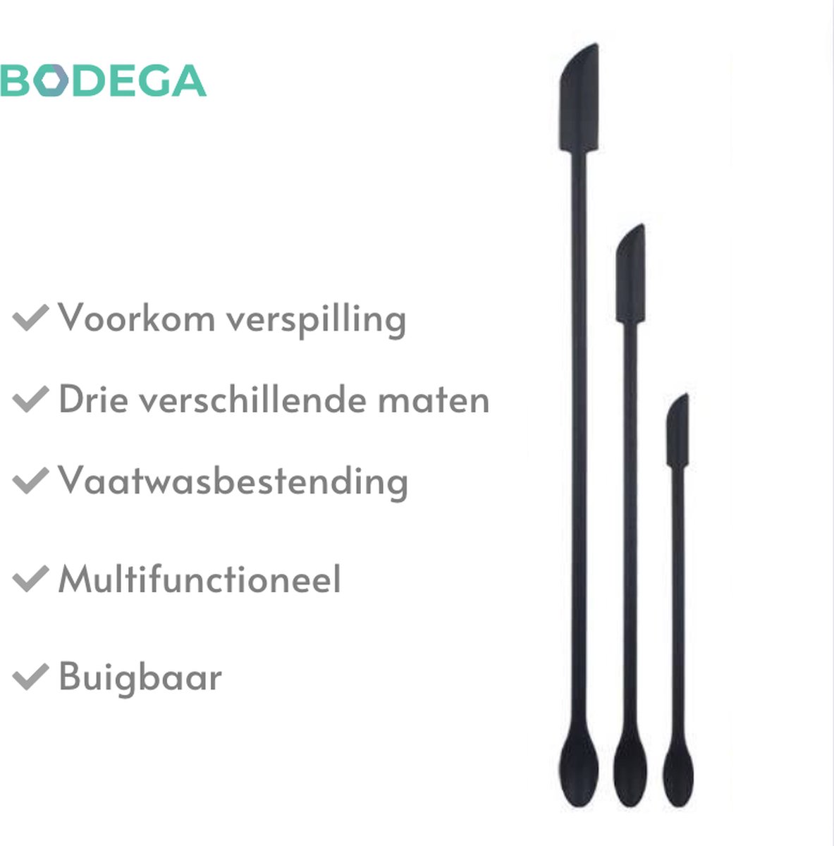 Bodega Flessenlikker | Set van 4 | Vaatwasserbestendig | Mat Zwart ...