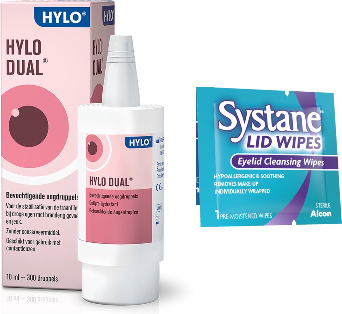 HYLO-DUAL INTENSE® 300 Oogdruppels Droge Ogen - 10ml + 1 Stuk Systane ...