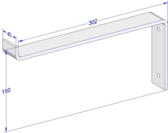 Marcellis - Industriële plankdrager XL - Voor plank 30cm - mat wit ...