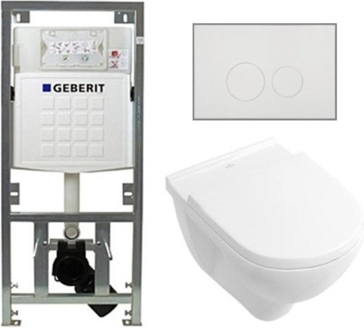 Villeroy & Boch O.novo toiletset – Hangtoilet – Geberit inbouwreservoir ...