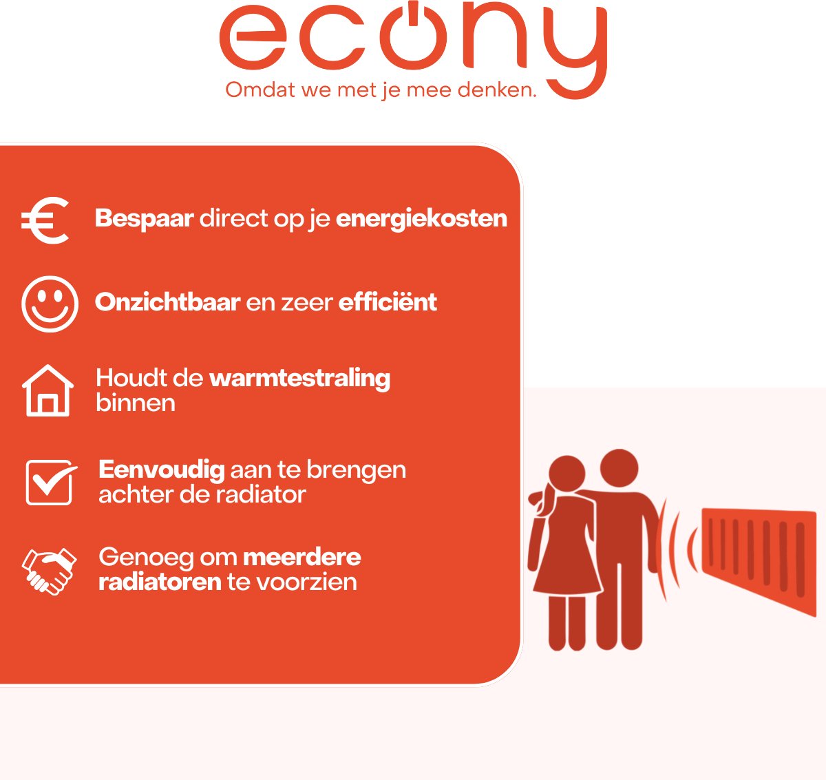 Econy Radiatorfolie – 750cm x 50cm – Dubbelzijdige tape – Radiatorfolie ...