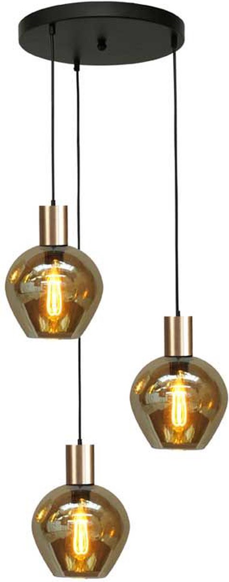 Masterlight Bounty Hanglamp - Ø35cm - 3-lichts E27 - Zwart | bol.com