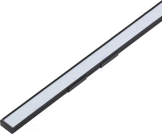 LED profiel - zwart - melk witte afdekplaat - 12 x 7 mm | bol