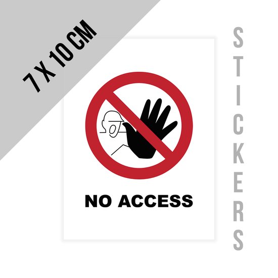 Pictogram/ sticker | "No acces" | 7 x 10 cm | Verboden toegang | Enkel ...