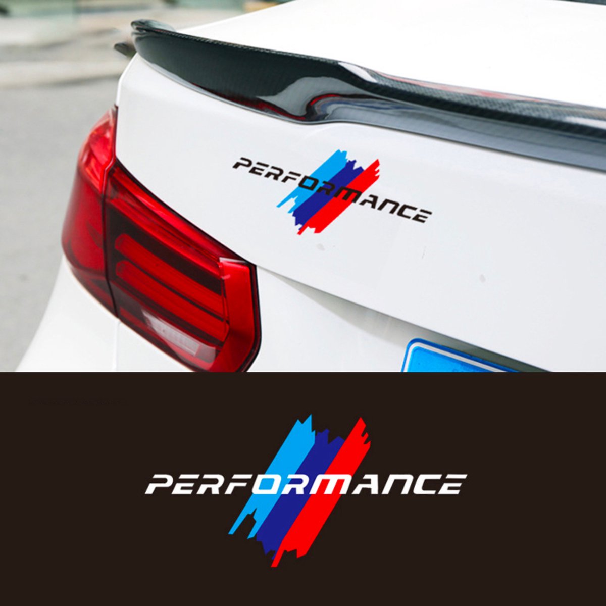 BMW Performance Sticker Zwart - BMW Striping Wrap voor Kofferbak ...