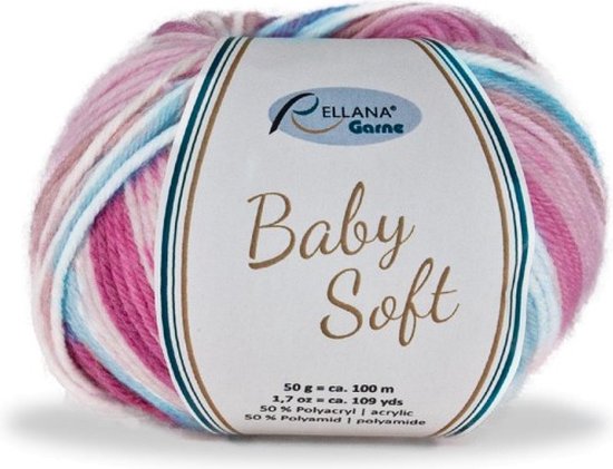 Rellana Garne baby soft garen blauw-roze-beige | bol.com