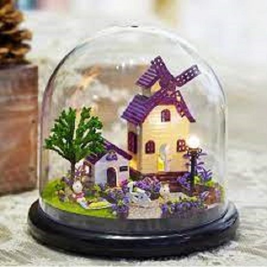 Miniatuurhuisje - bouwpakket - Miniature huisje onder stulp - Provence ...