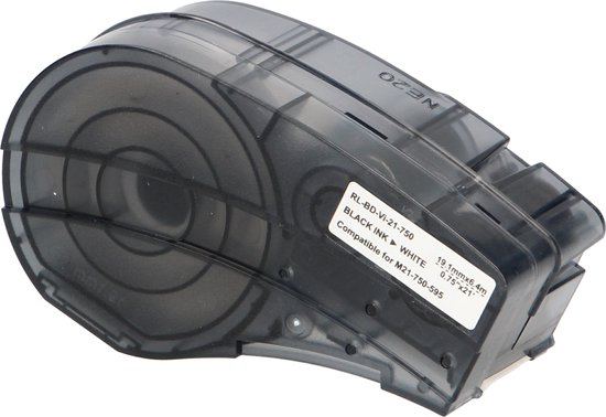 FLWR - Letter Tape / M21-750-595-WT - 19.1 mm / Zwart - Geschikt voor ...