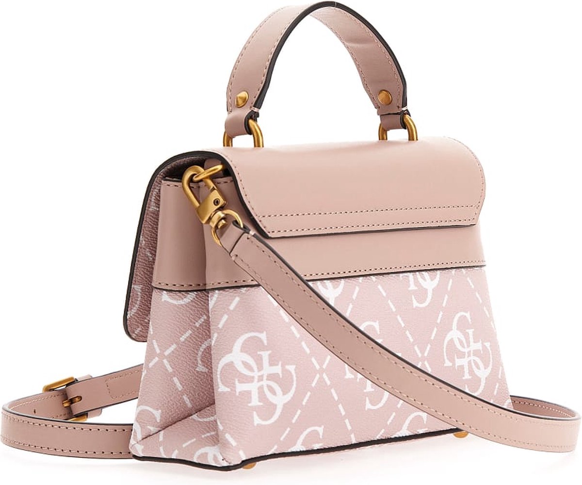 Guess Berta Mini Top Handle Flap Dames Handtas - Roze | bol.com