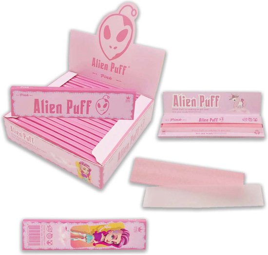 Alien Puff - Kingsize Slim - Pink - papier à rouler long - papier à ...
