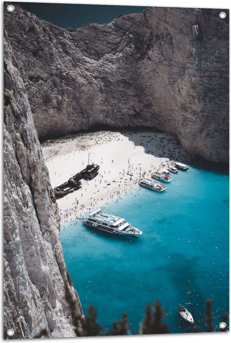 WallClassics - Poster de jardin - Bateaux sur la plage de Navagio à ...