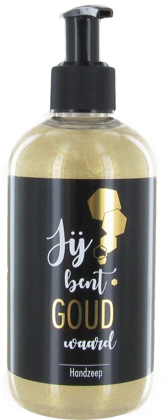 Handzeep met pompje en tekst: Jij bent goud waard (zwart) | bol.com