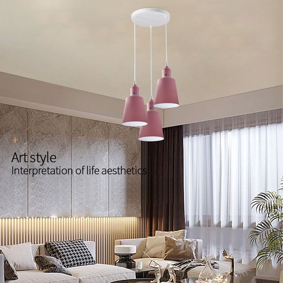 Retro vintage 3-lichts hanglamp met E27-voet, moderne ...