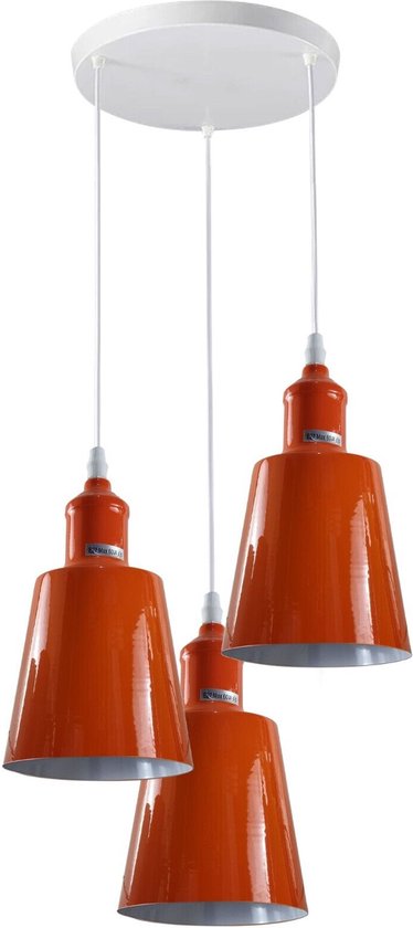 Retro vintage 3-lichts hanglamp met E27-voet, moderne ...