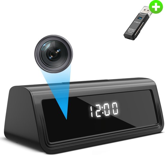 Bastix S1 Digitale Klok met Verborgen Camera – Wifi Klok Spy Camera met App -... | bol