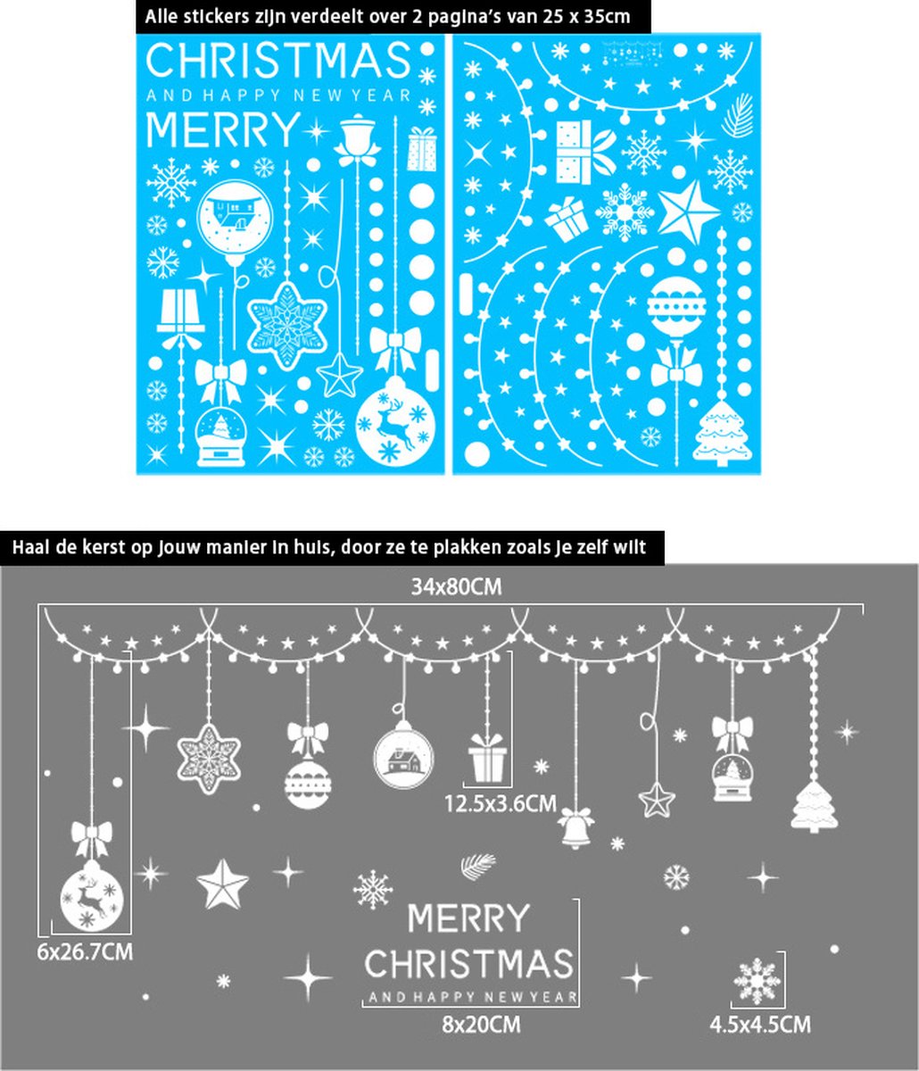 Kerst Raamstickers Kerst Stickers Kerst Raamdecoratie Raamstickers ...