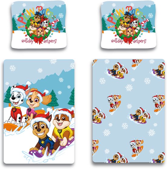 Paw Patrol Kerst Dekbedovertrek Holiday Helpers 140 X 200 Cm 60 X 63 Cm | bol