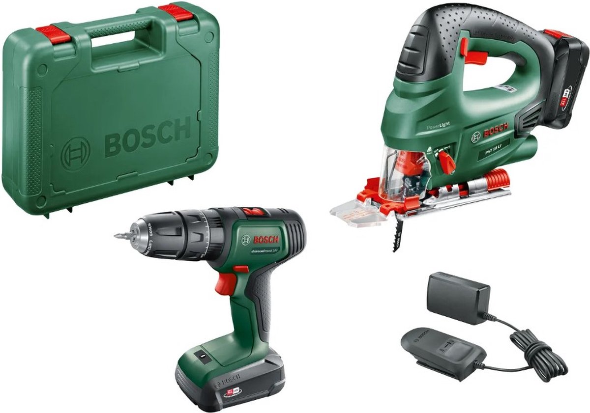 Bosch accuboormachine met klopfunctie + decoupeerzaag Toolkit ...