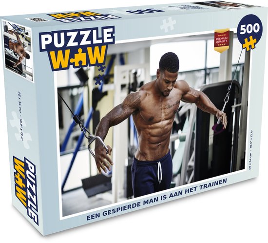 Puzzel Een gespierde man is aan het trainen - Legpuzzel - Puzzel 500 ...