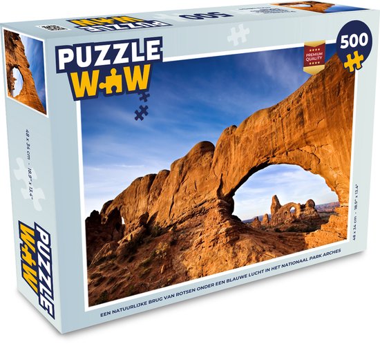 Puzzel Een natuurlijke brug van rotsen onder een blauwe lucht in het ...