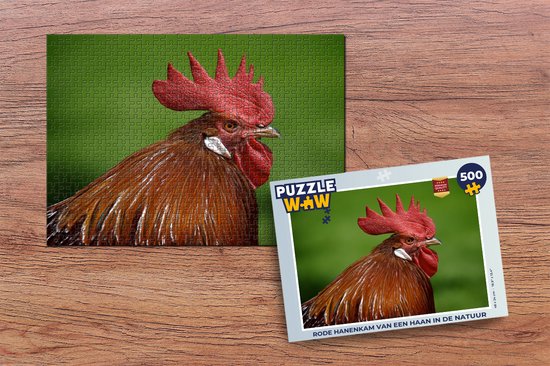 Puzzel Rode hanenkam van een haan in de natuur - Legpuzzel - Puzzel 500 ...