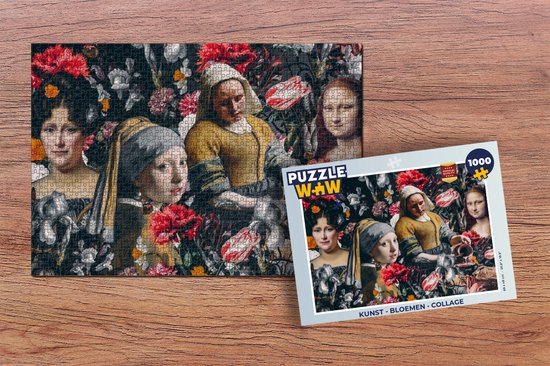 Puzzel Kunst - Bloemen - Collage - Legpuzzel - Puzzel 1000 stukjes ...
