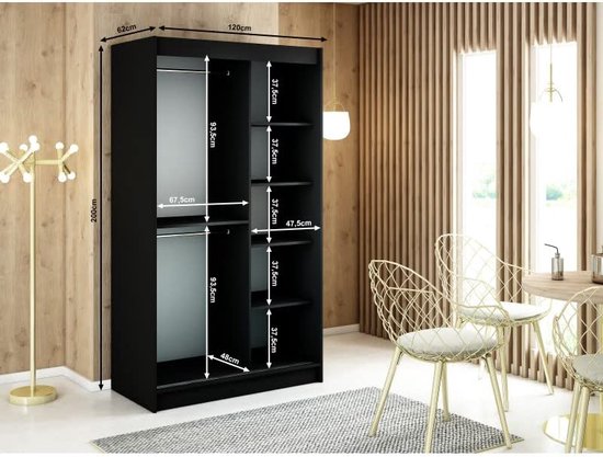 InspireMe - Kledingkast met 2 schuifdeuren, Modern-stijl, Een ...