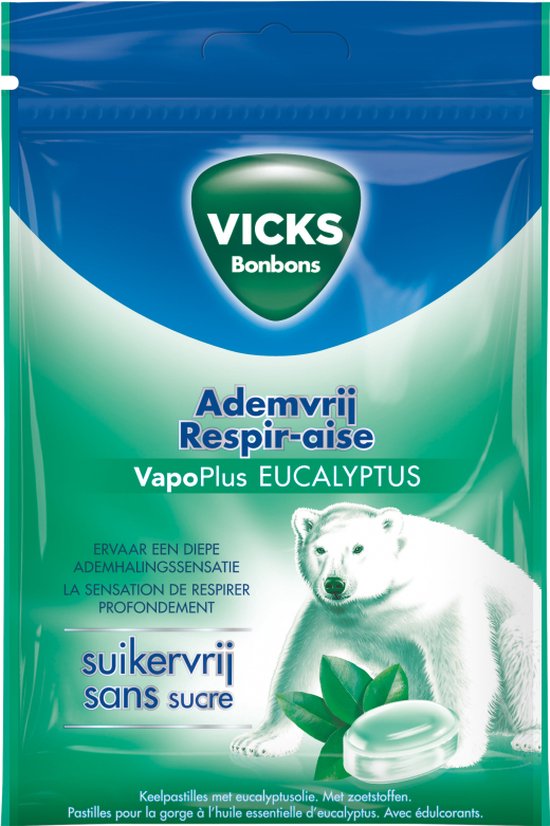 Vicks Ademvrij Eucalyptus Suikervrij 20 x 72GR - Voordeelverpakking | bol
