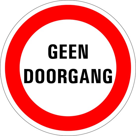 Geen doorgang verbodssticker 50 mm - 10 stuks per kaart | bol.com
