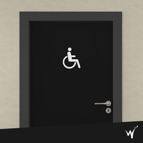 Invalide Toilet Symbool Deursticker - Rolstoel Sticker - Wc Sticker ...