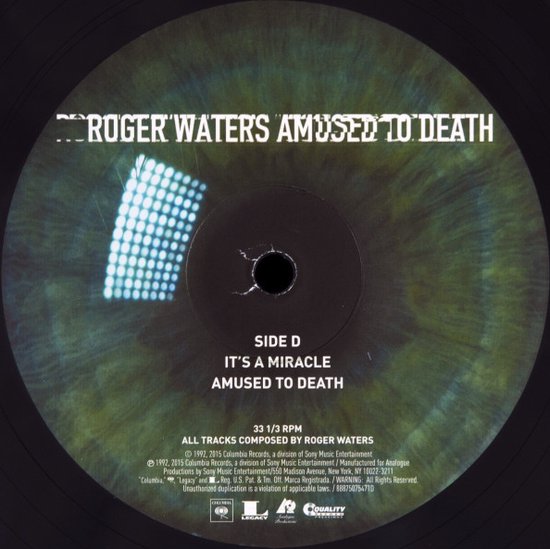Roger Waters Amused To Death 2 Lp Limited Edition Progressieve Rock 0560