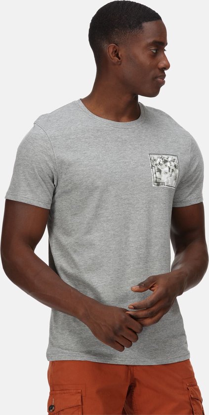 Het Regatta Cline VI T-shirt met korte mouwen - heren - Coolweave - katoen - Litchgrijs | bol