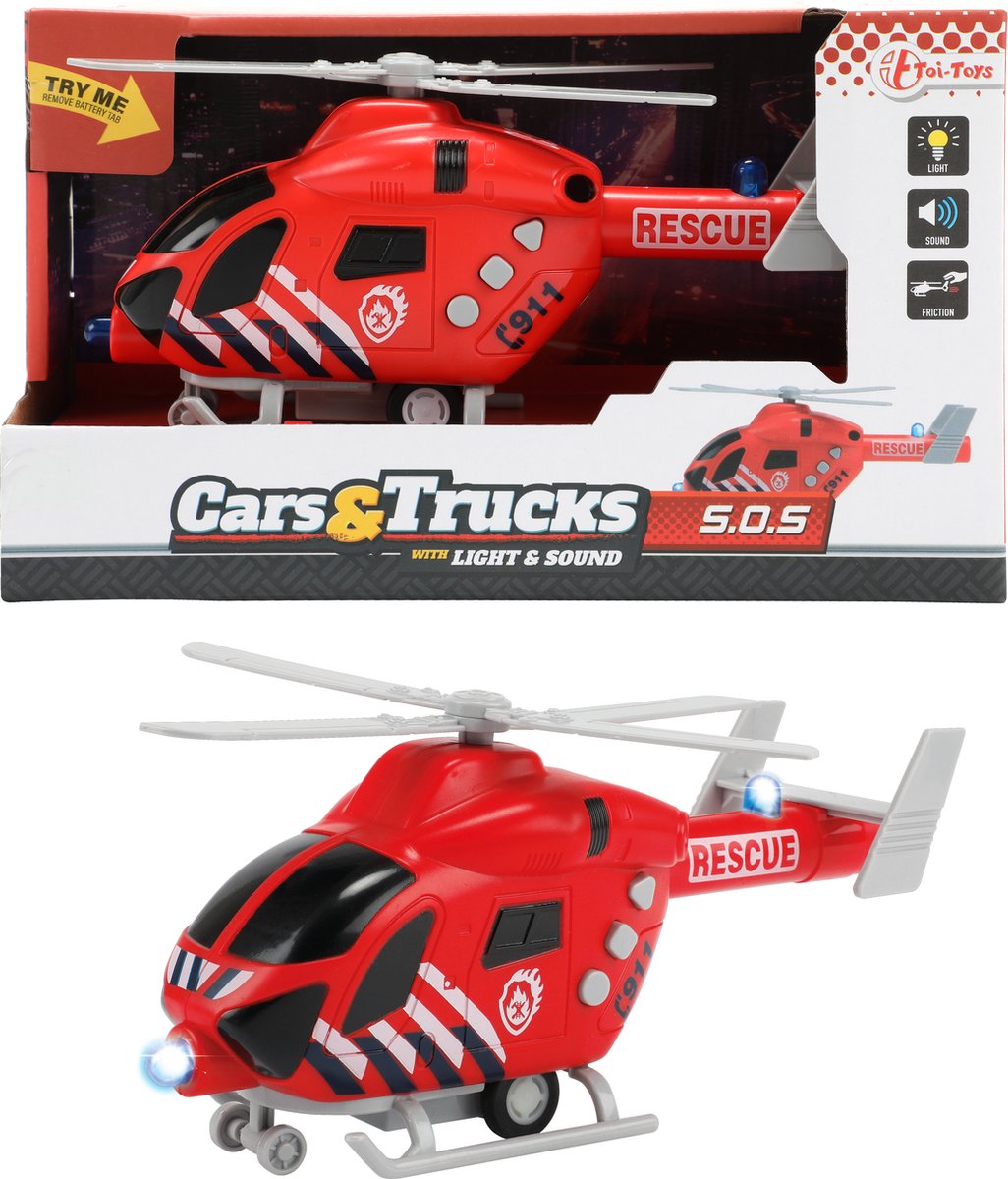 Toi-Toys Cars and Trucks Brandweerhelikopter met licht en geluid ...
