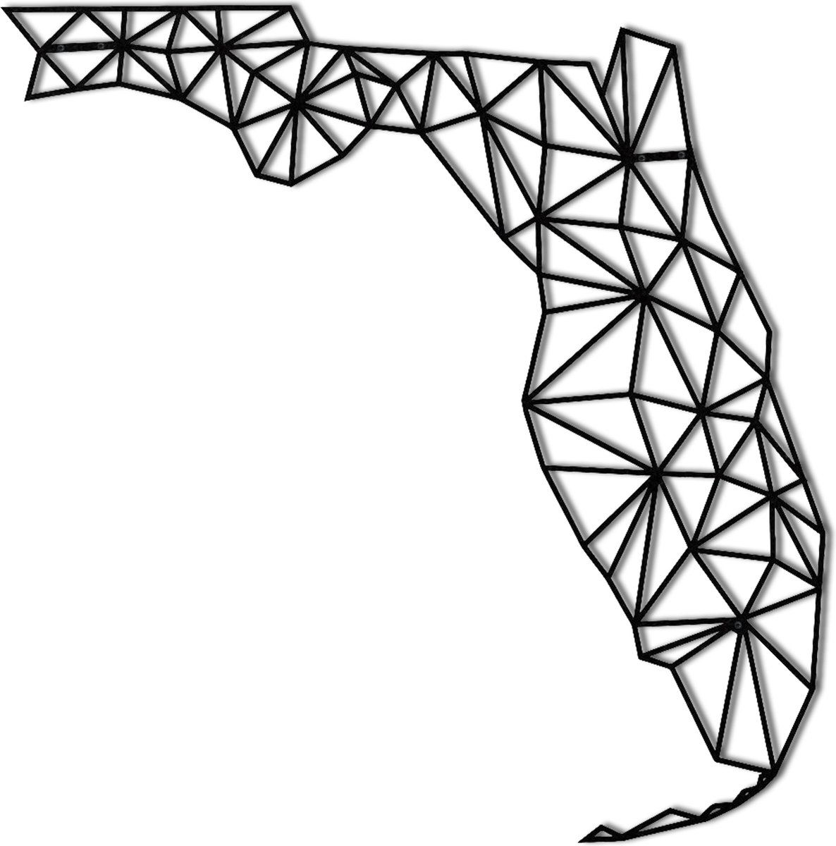Wanddecoratie | Kaart van Florida / Florida Map | Metal - Wall Art ...