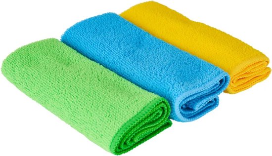 Microvezeldoekjes - Set van 3 - Groen/Geel/Blauw - Schoonmaken ...