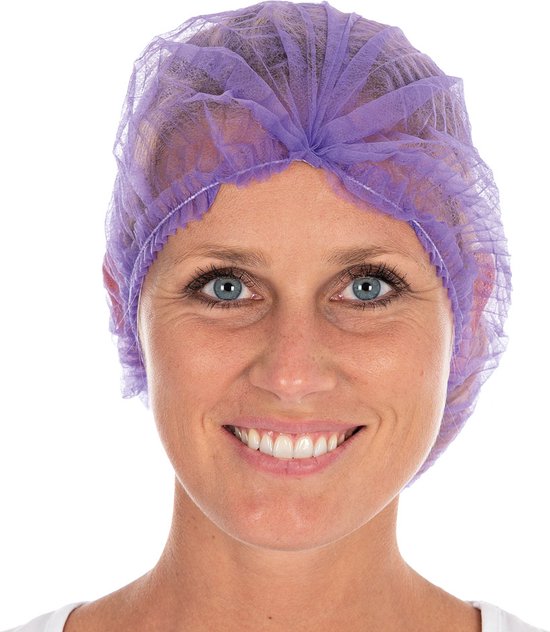 Hygonorm wegwerp haarnetje clip cap LILA per 100 stuks - haarnetjes | bol