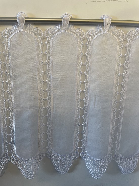 Valletjes gordijn wit kant en klaar 48 cm hoog | bol.com