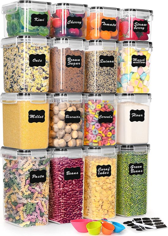Voorraaddozen set – keukenopslag dozen – rijst suiker pasta opslag ...