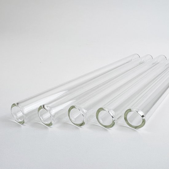 Flamt SlurpT extra dikke glazen rietjes - set van 15 - ⌀15mm - 19cm - herbruikbaar -... | bol.com