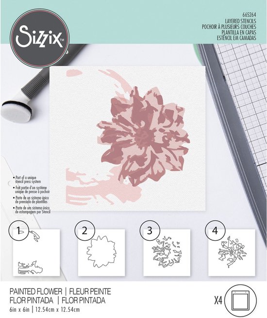 Layered stencil painted flower - Sizzix | bol