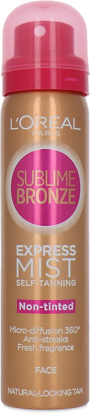 L'Oréal Sublime Bronze Express Mist Face Self-Tanning Non-Tinted - 75 ...