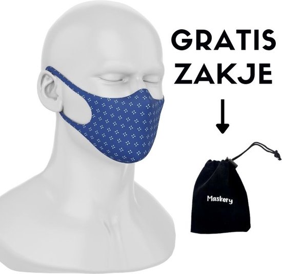 Maskery Ontwerp Mondmasker - NACHTBLAUW | Gratis Zakje | Wasbaar ...